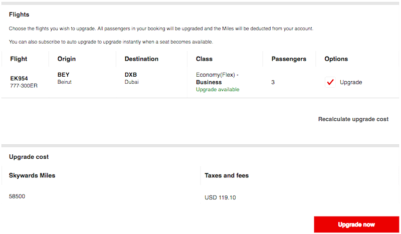 How To Upgrade An Emirates Ticket With Miles - One Mile at a Time