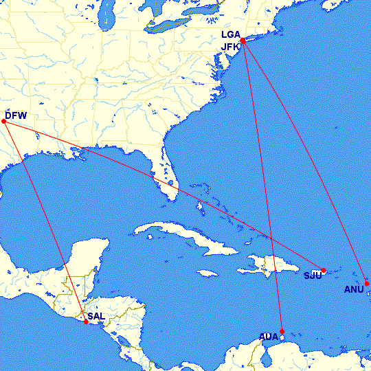 American's New Caribbean & Latin America Routes - One Mile at a Time