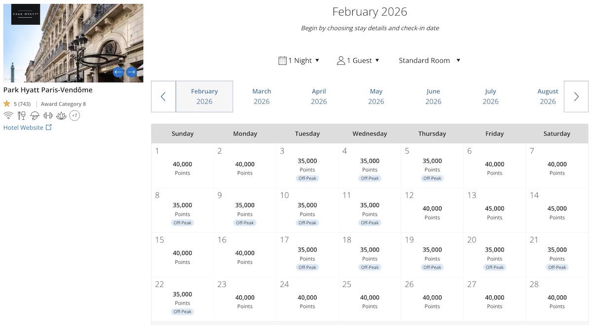 Finally: World of Hyatt Rolls Out New Points Availability Calendar ...