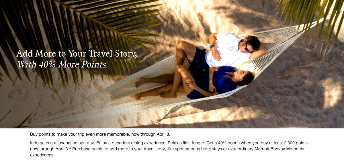 Buy Marriott Bonvoy Points With 40% Bonus - One Mile at a Time