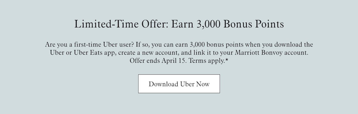 Link Marriott & Uber Accounts, Earn 3,000 Points - One Mile at a Time