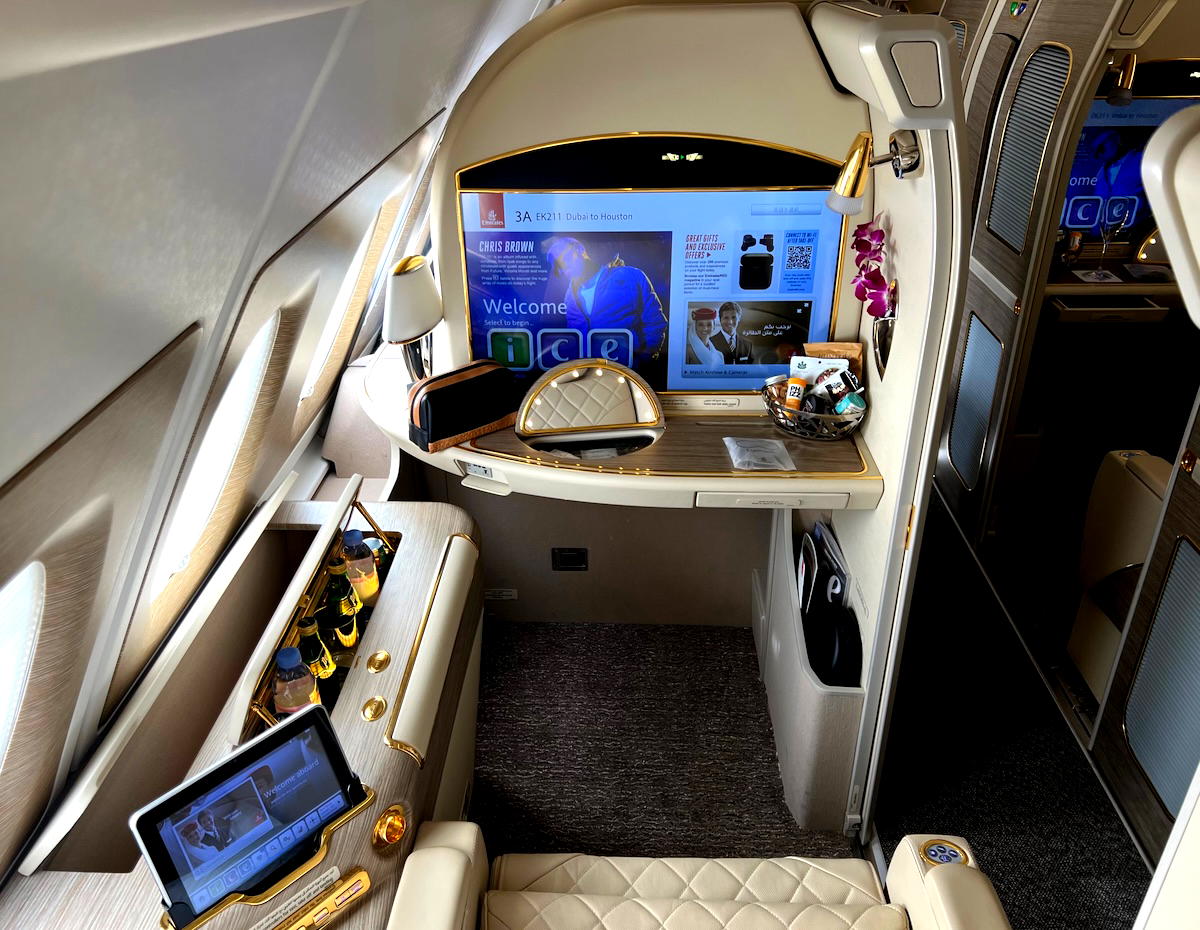 Review: "New" Emirates First Class Airbus A380 (DXB-IAH) - One Mile at ...