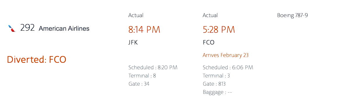 Mess: American Boeing 787 Diverts Over Non-Credible Bomb Threat - One ...